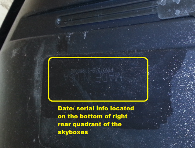 Serial Number Locations for Cargo Boxes - Yakima